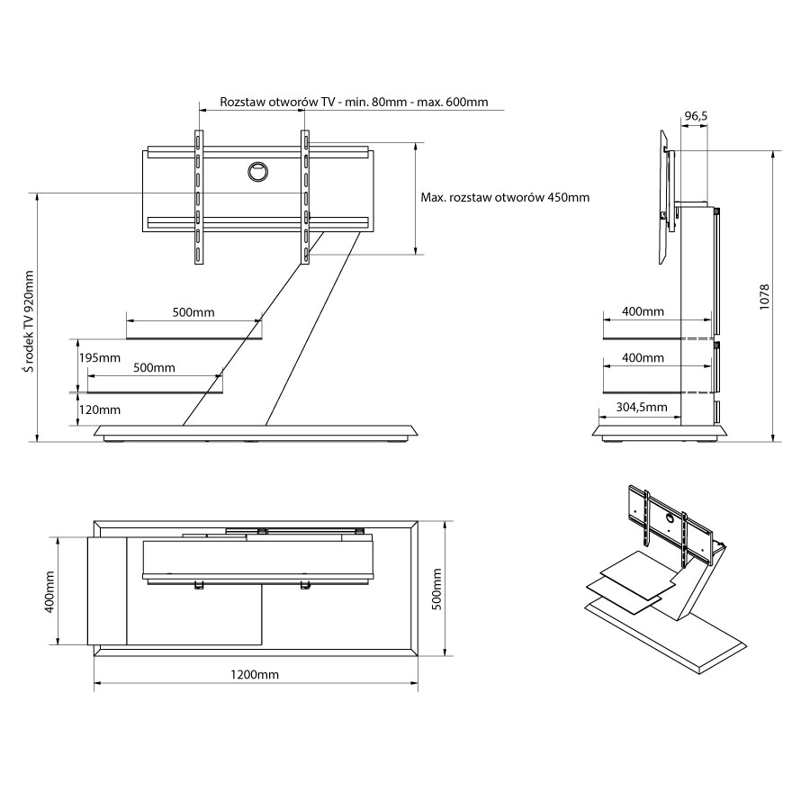 VENTO TV table (high gloss) - HubertusFurnitures.EU
